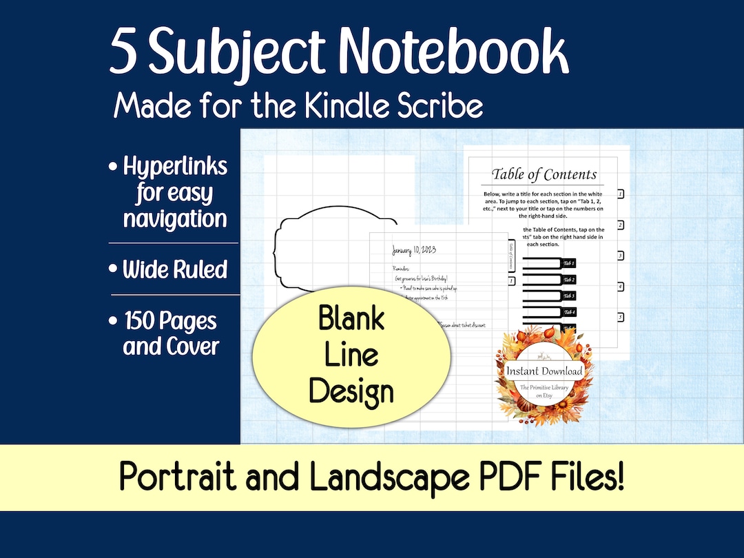 Kindle Scribe Templates Notebook, Blank, Lined, Note Taking Template ...