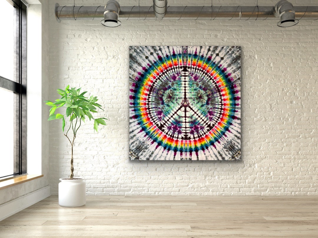 Tie Dye Peace Sign Tapestry | One-of-a-kind - Peaceful Energies - Wall ...