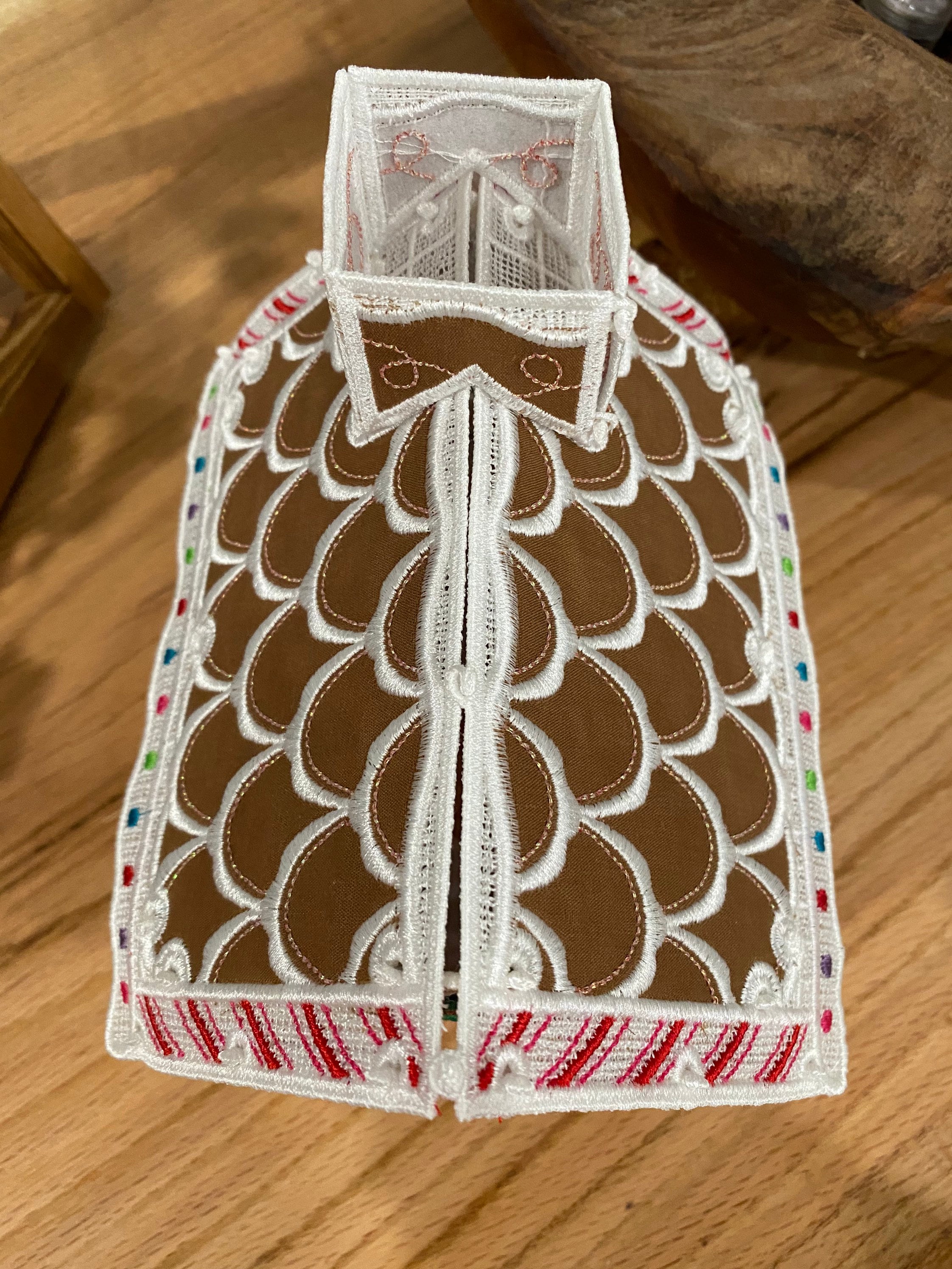 Free Standing Lace Embroidered Gingerbread House - Etsy