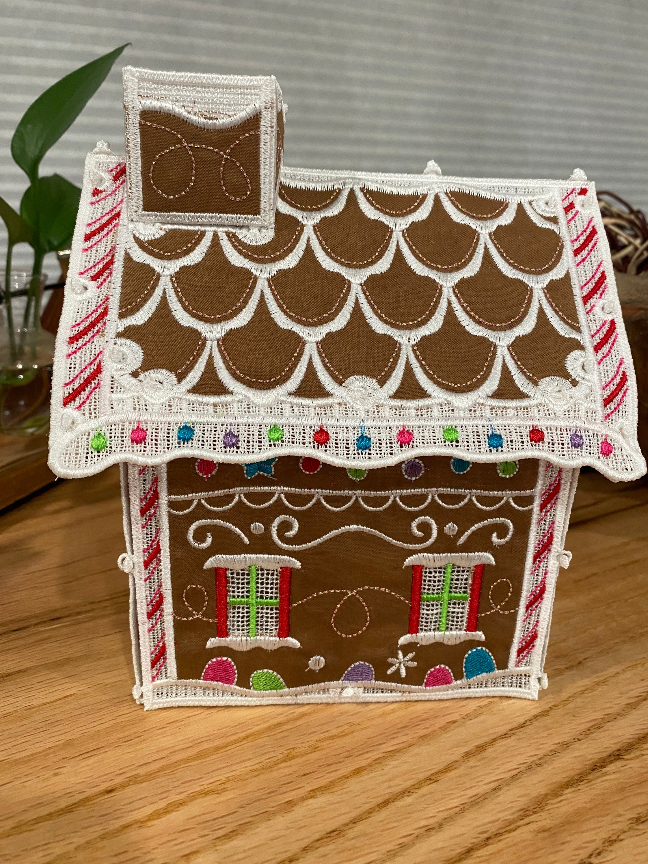 Free Standing Lace Embroidered Gingerbread House - Etsy
