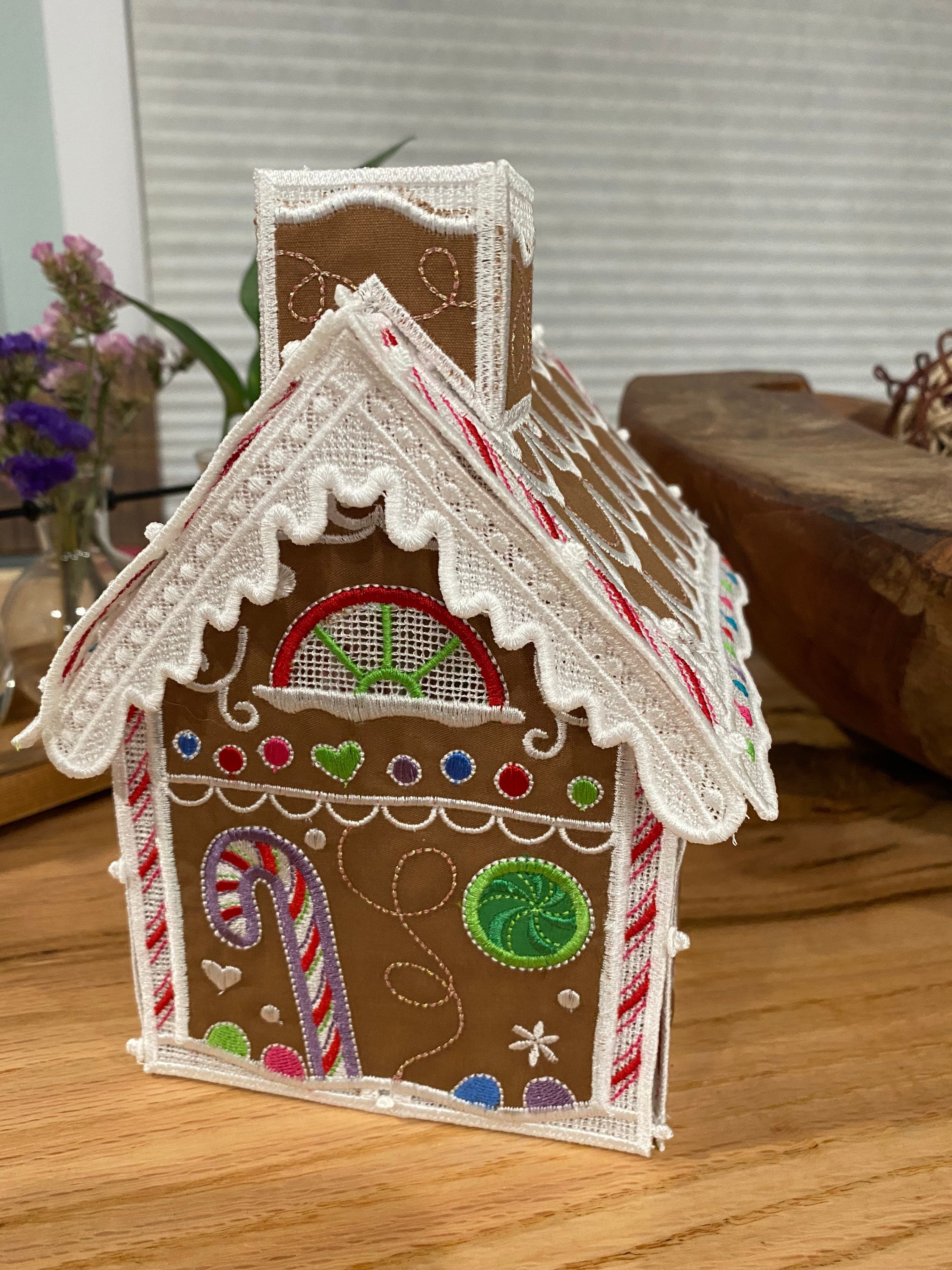 Free Standing Lace Embroidered Gingerbread House - Etsy