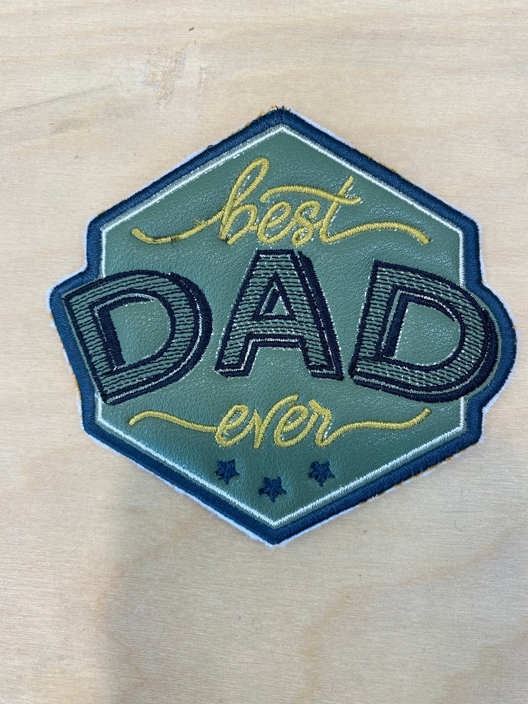 Sew on Embroidered Patch. Best Dad Ever - Etsy