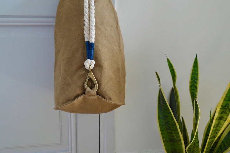 Waxed Canvas Sailor Ditty Bag Minimalist Nautical Backpack | Etsy