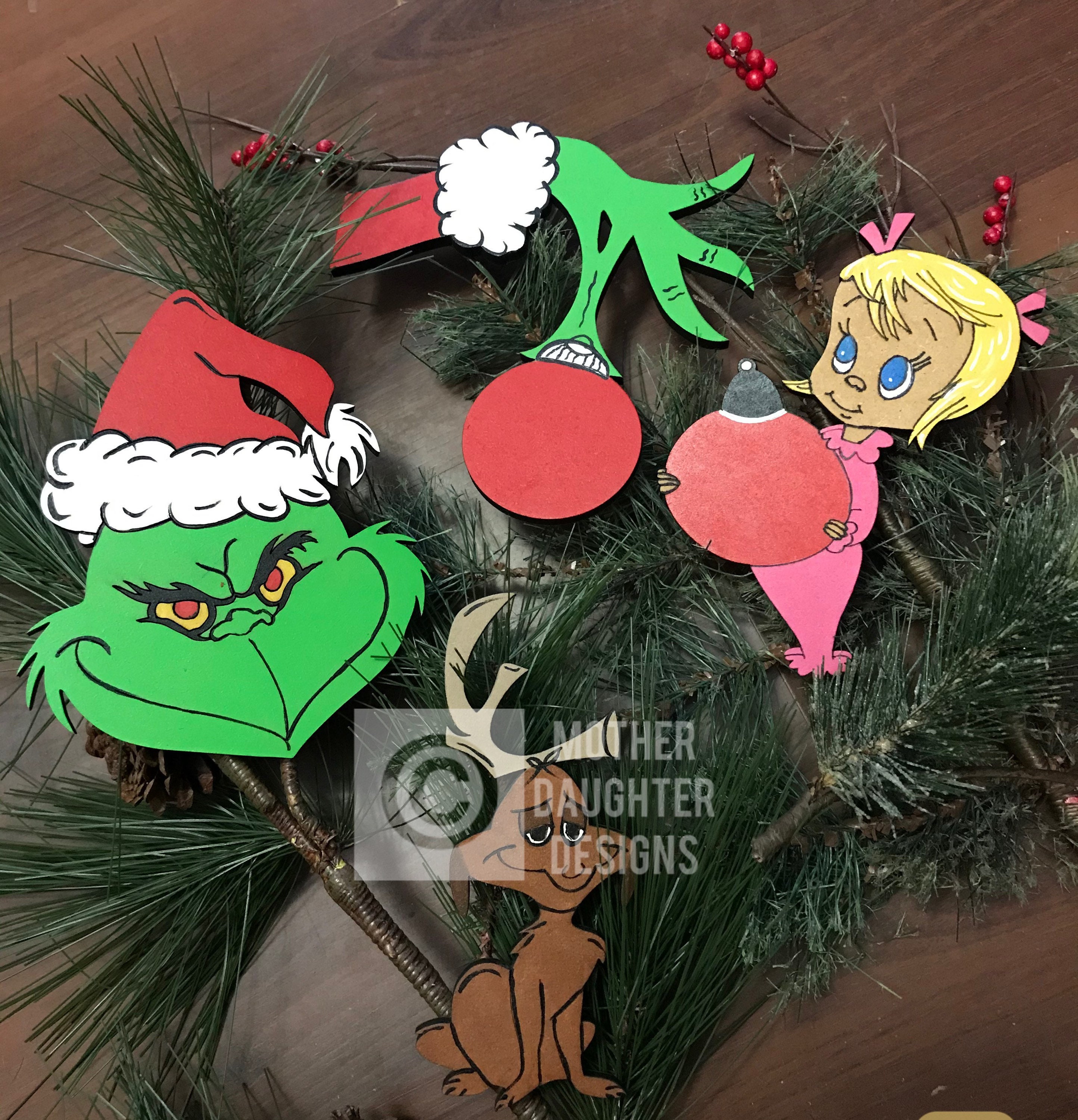 Large Grinch Face Grinch Hand Max the Dog and Cindy Lou Who - Etsy