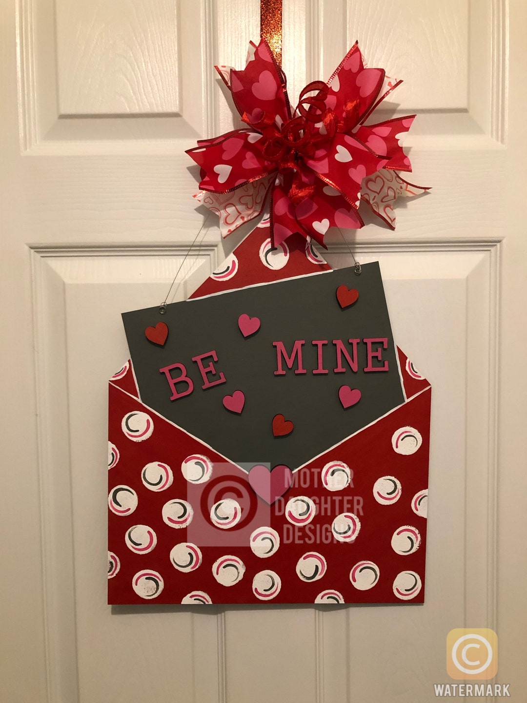 Be Mine Valentines Day Envelope Wooden Hand Painted Door Hanger - Etsy