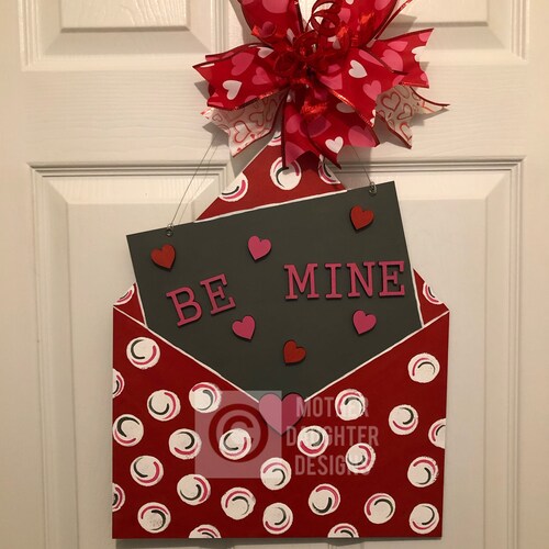 Love Valentines Day Hand Painted Wooden Door Hanger - Etsy