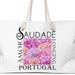 Portuguese Saudade Weekender Bag, Portugal Tote, Pink Hydrangeas Bag ...