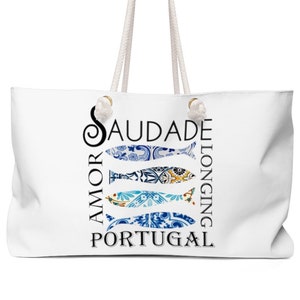 Portuguese Saudade Weekender Bag, Portugal Overnight Bag, Portuguese ...