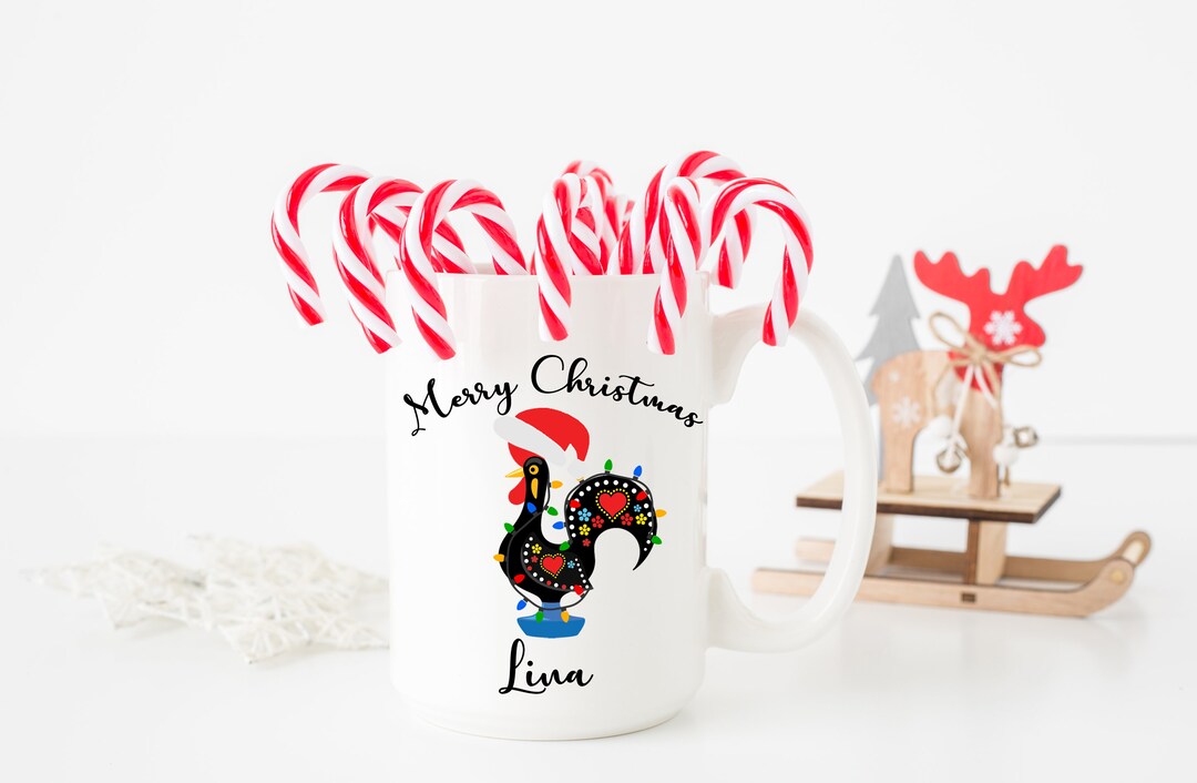 Portuguese Barcelos Rooster Christmas Mug, Feliz Natal Merry Christmas ...