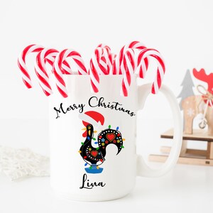 Portuguese Barcelos Rooster Christmas Mug, Feliz Natal Merry Christmas ...