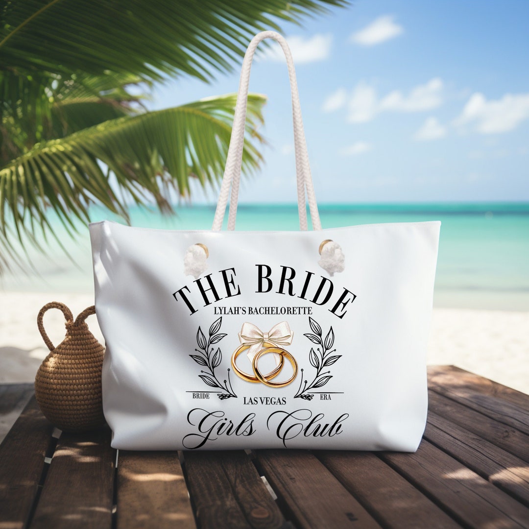 Bachelorette Party Tote, Custom Weekend Bag, Bride Girls Club, Bridal ...