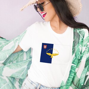 Azores Flag Womens Tshirt, Portuguese Fashion, Portugal Gifts, Jersey ...