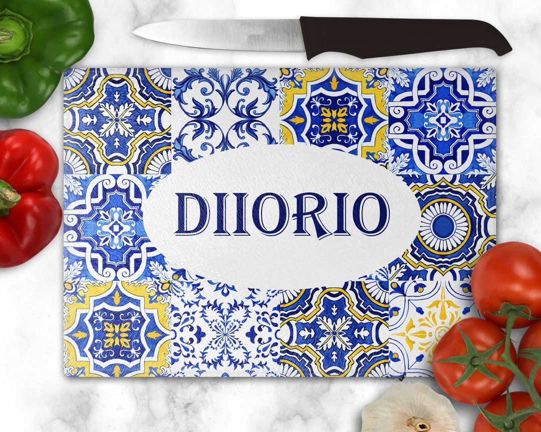 Personalized Mediterranean Glass Cutting Board,charcuterie Serving Tray ...