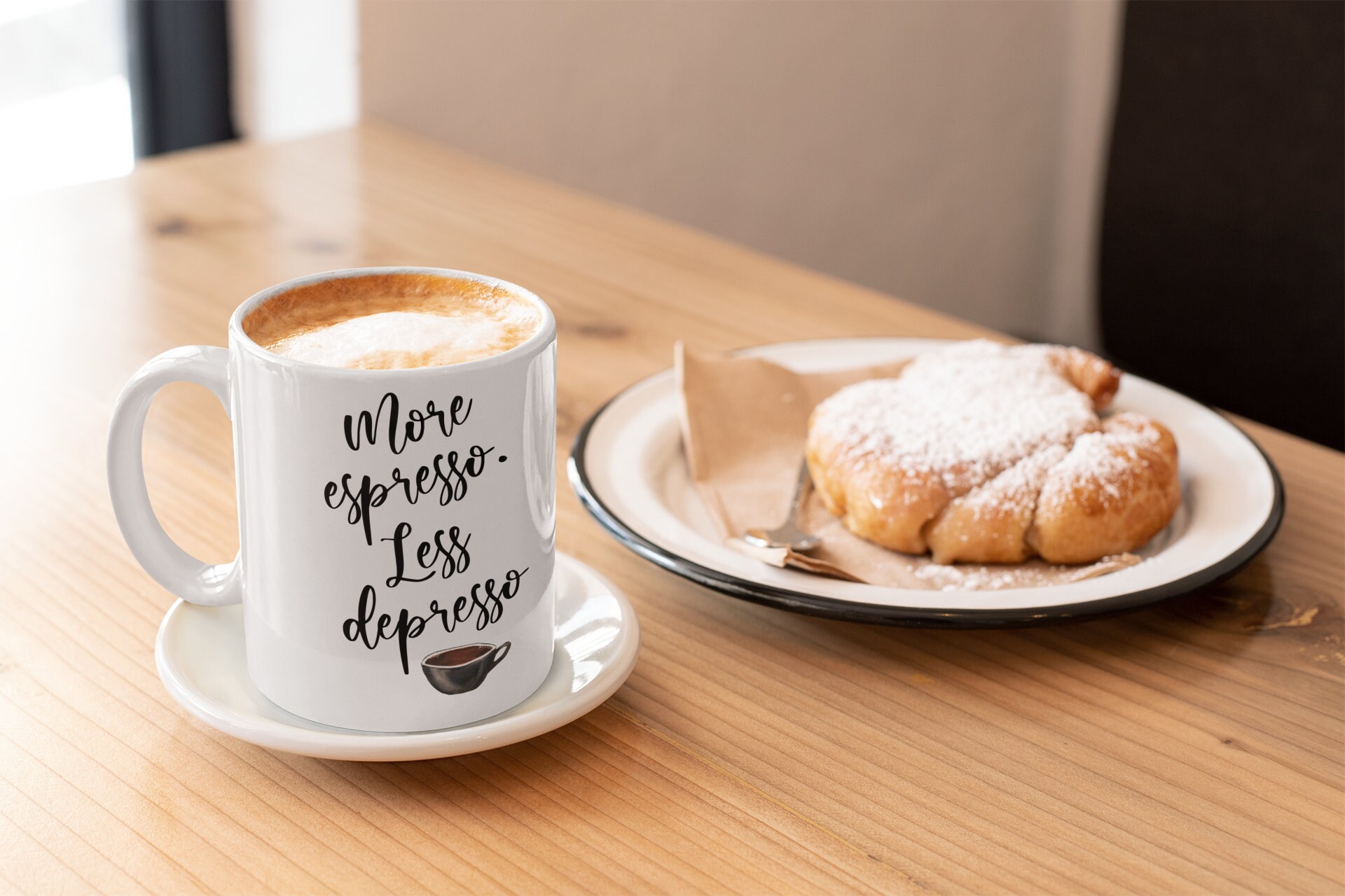 More Espresso Less Depresso Mug, Coffee Lover Gift Ideas, Coffee Quote ...