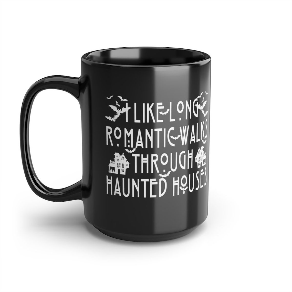 Haunted Halloween Mug, Spooky Season Black Mug, Haunted Coffee Cup ...