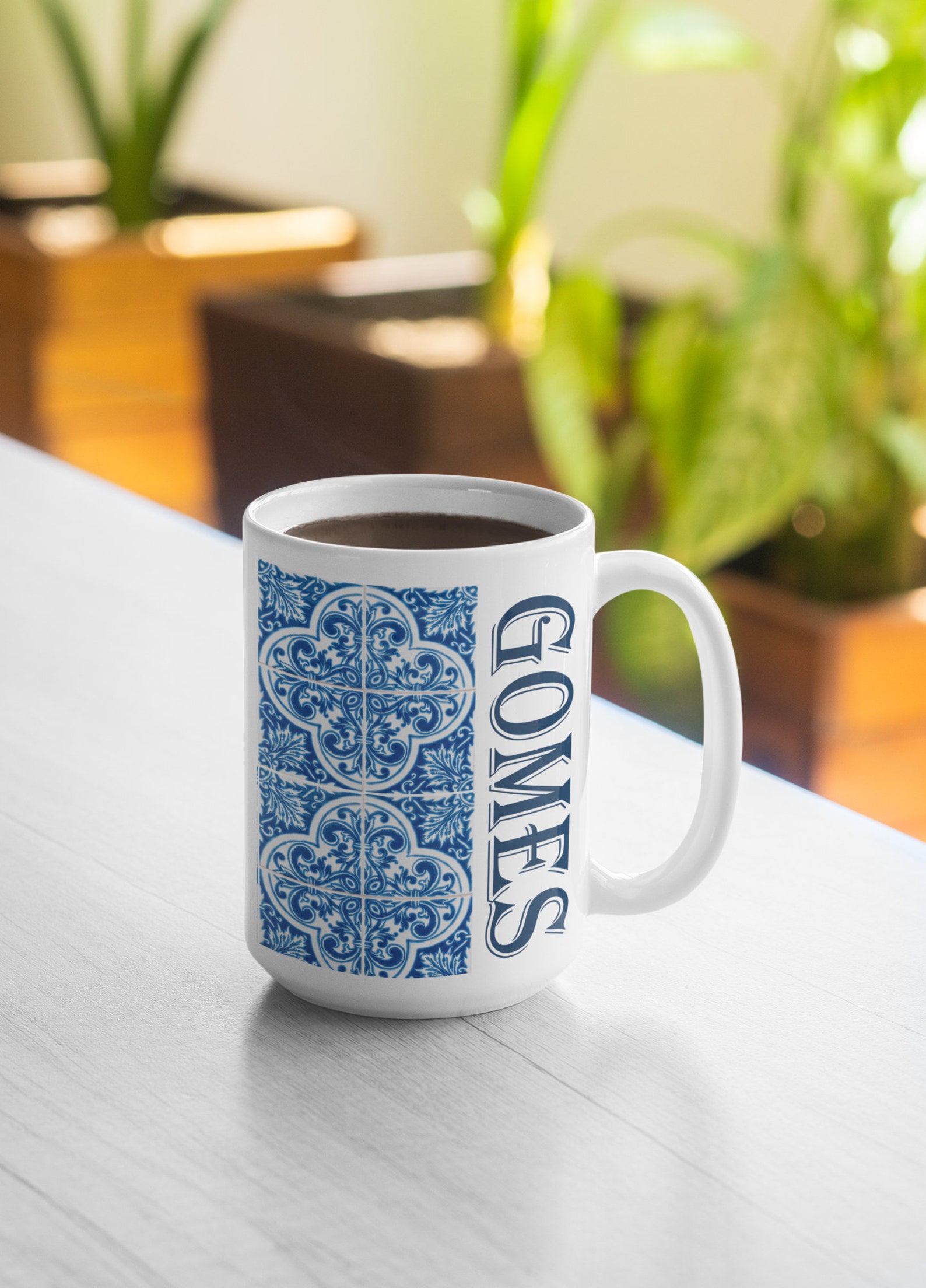 Custom Portuguese Azulejo Mug Portugal Gifts Mediterranean - Etsy