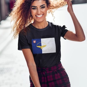 Azores Flag Womens Tshirt, Portuguese Fashion, Portugal Gifts, Jersey ...