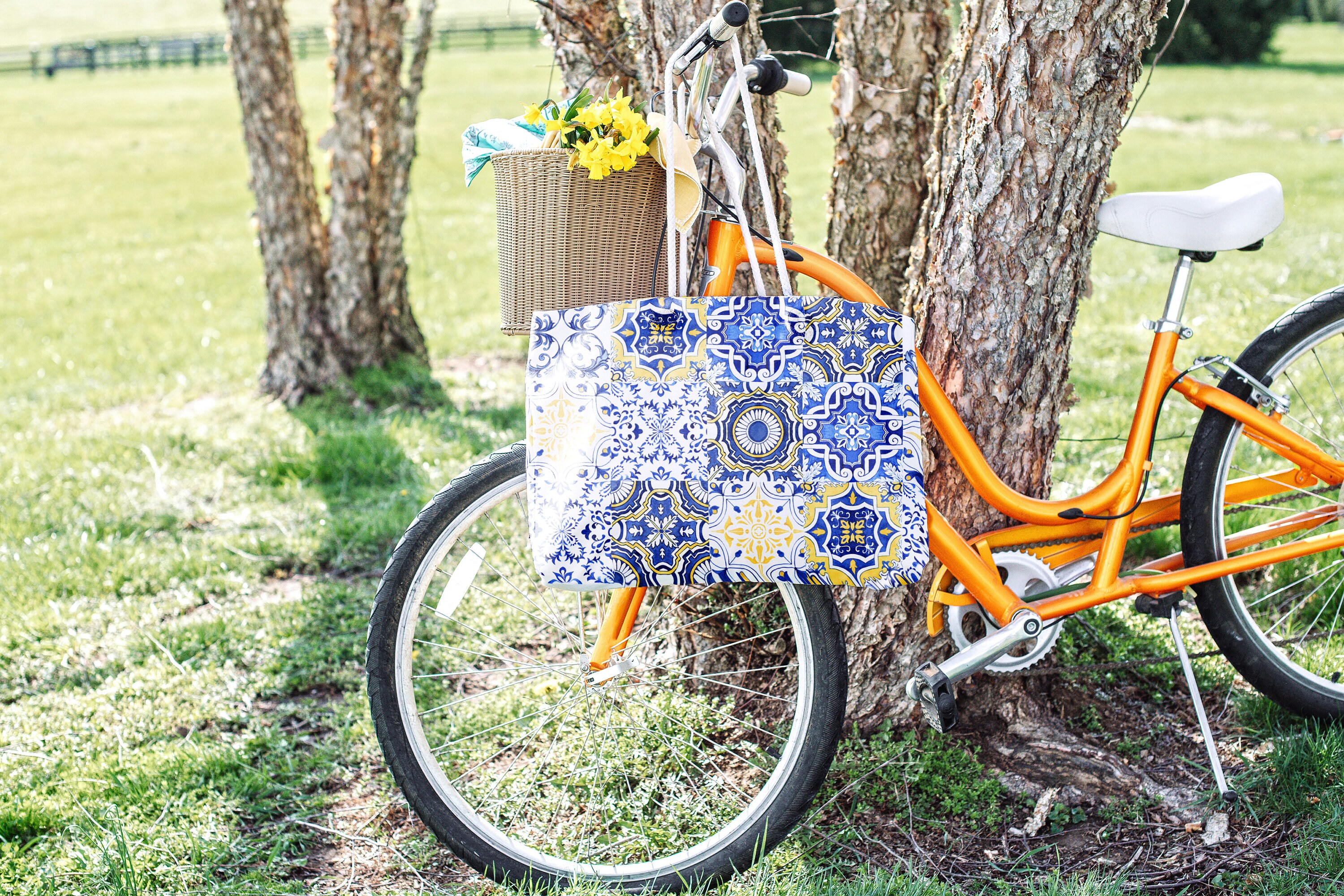 Portuguese Azulejos Weekender Bag, Mediterranean Blue Tile Travel Tote ...