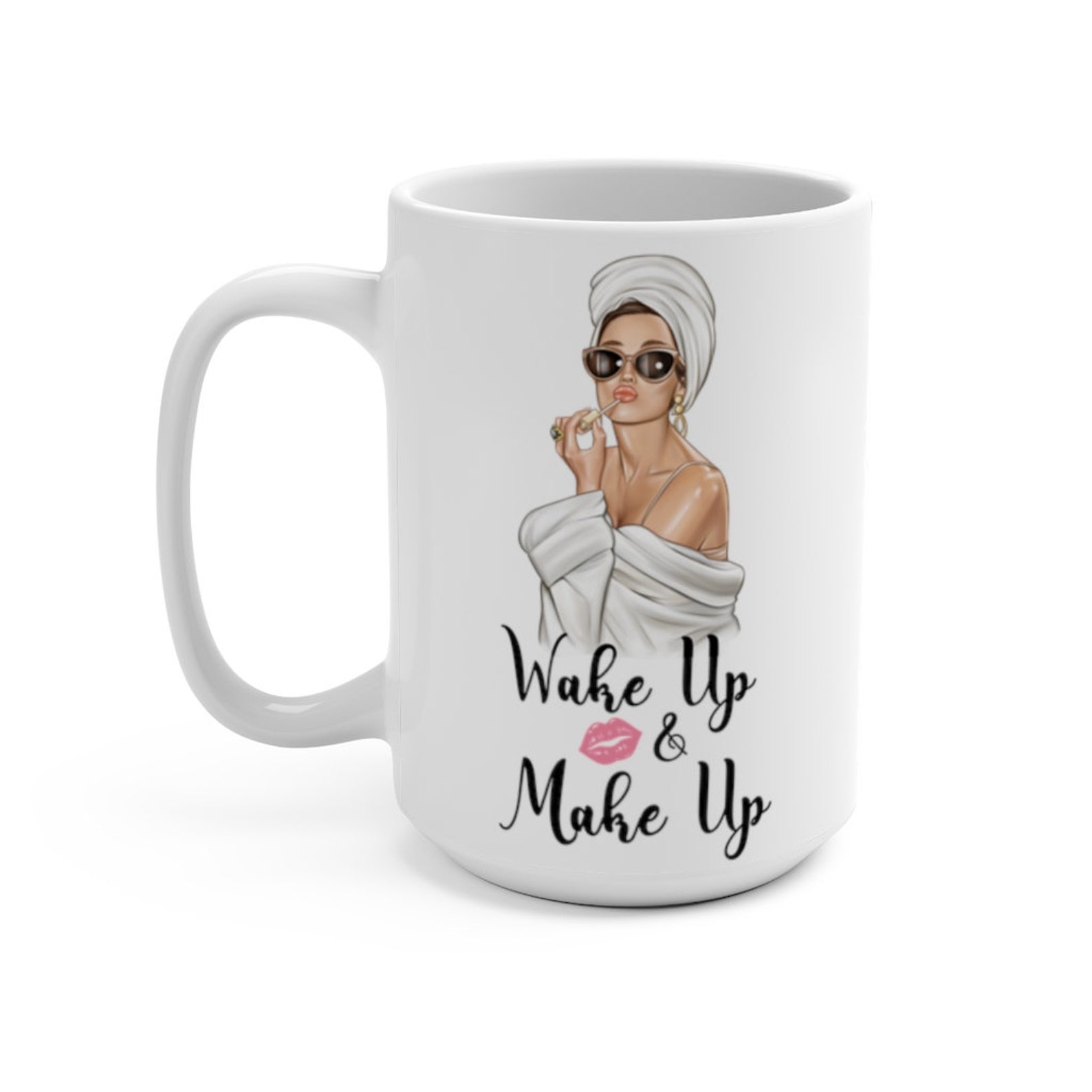 Wake up and Make up Mug Beauty Coffee Cup Makeup Lover Gift - Etsy