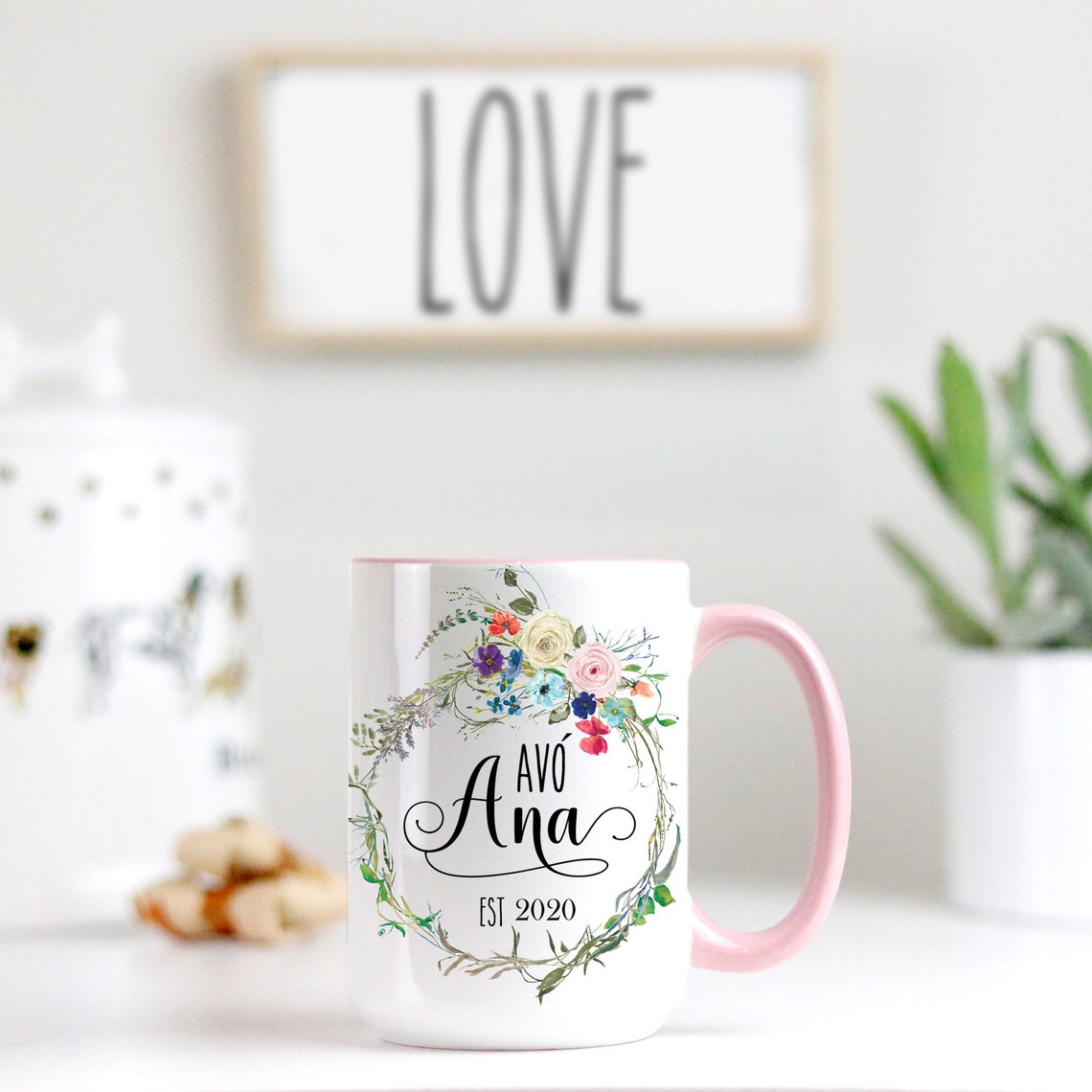 Portuguese Avo Coffee Mug Grandmother Floral Mug - Etsy
