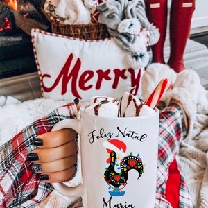 Portuguese Barcelos Rooster Christmas Mug, Feliz Natal Merry Christmas ...