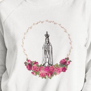 Virgin Mary Sweatshirt, Our Lady Fatima, Christian Sweater, Catholic ...