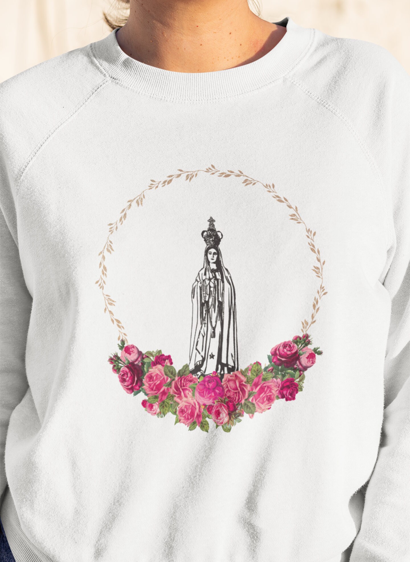 Virgin Mary Sweatshirt Our Lady Fatima Christian Sweater - Etsy