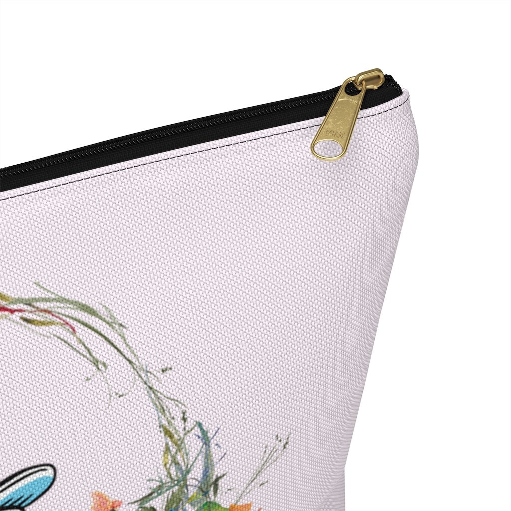 Monogrammed Queen Bee Pink Makeup Bag, Personalized Floral Cosmetic Bag ...