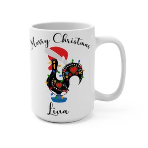 Portuguese Barcelos Rooster Christmas Mug, Feliz Natal Merry Christmas ...