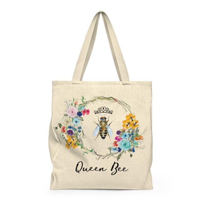 Queen Bee Canvas Tote Save the Bees Bag Reusable Large Tote - Etsy