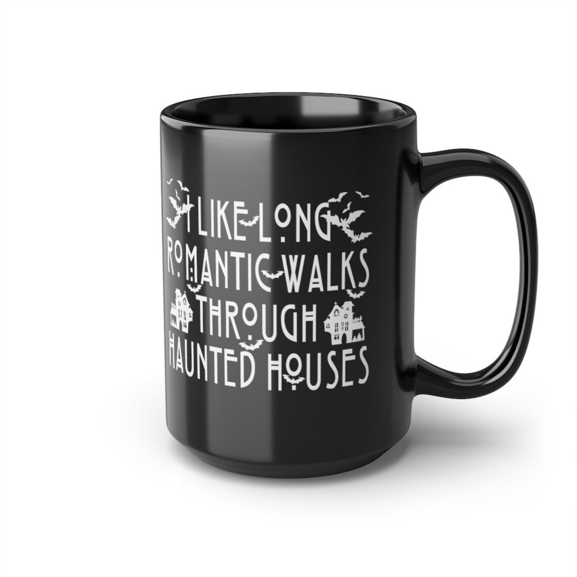 Haunted Halloween Mug, Spooky Season Black Mug, Haunted Coffee Cup ...