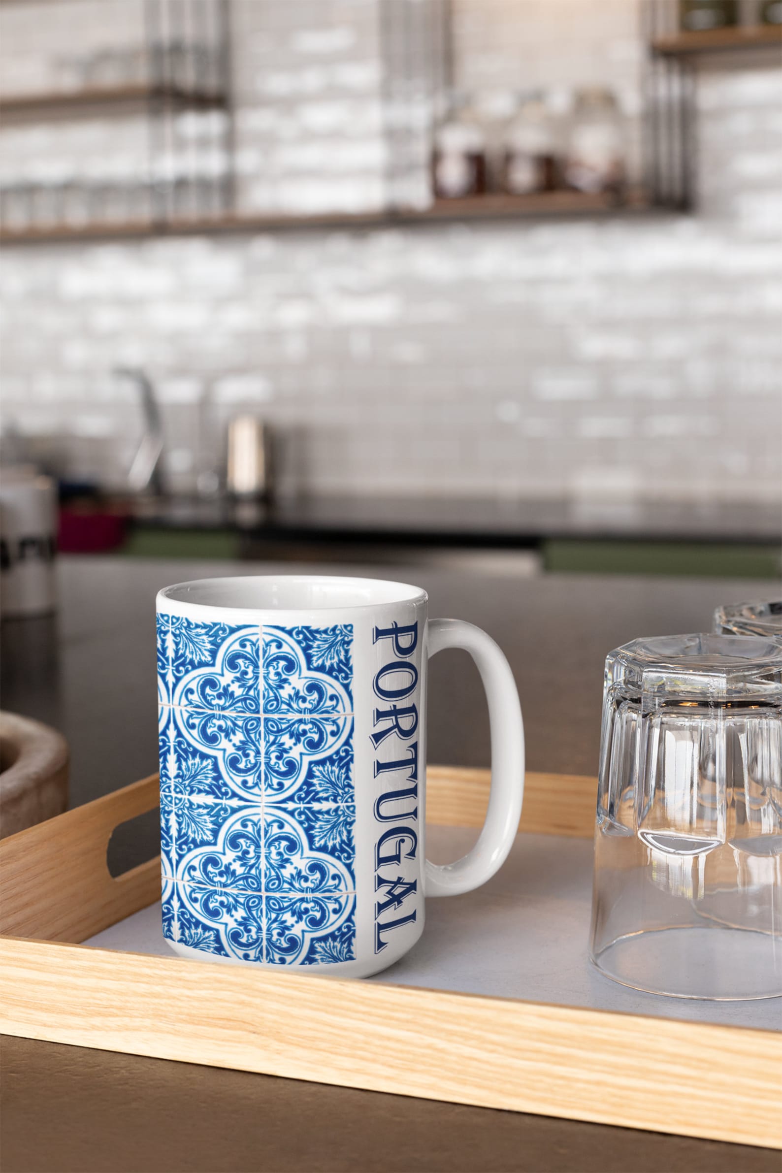 Personalized Portuguese Mug, Blue Azulejo Tile Mug, Custom Name Mug ...