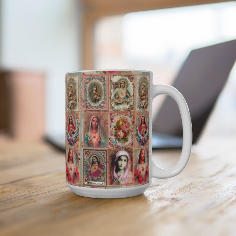Jesus Christ Virgin Mary Mug, Saint Mug, Religious Gifts, Christian ...