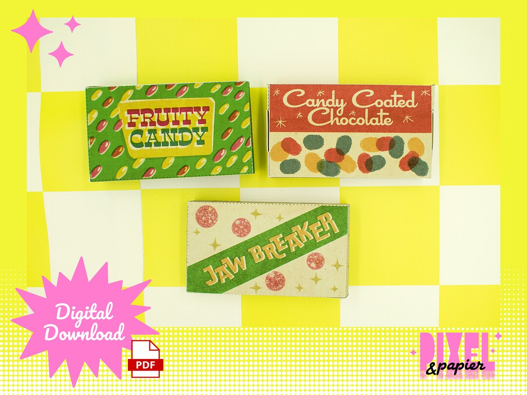 Retro Candy Boxes Printable | Dramatic Play DIY (PDF) - Etsy