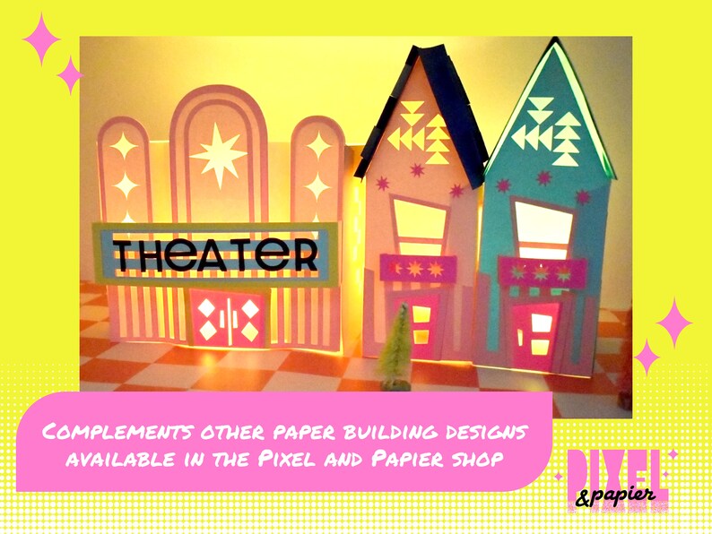 DIY Retro Symmetrical Paper House Shadow Box With Digital Instant ...