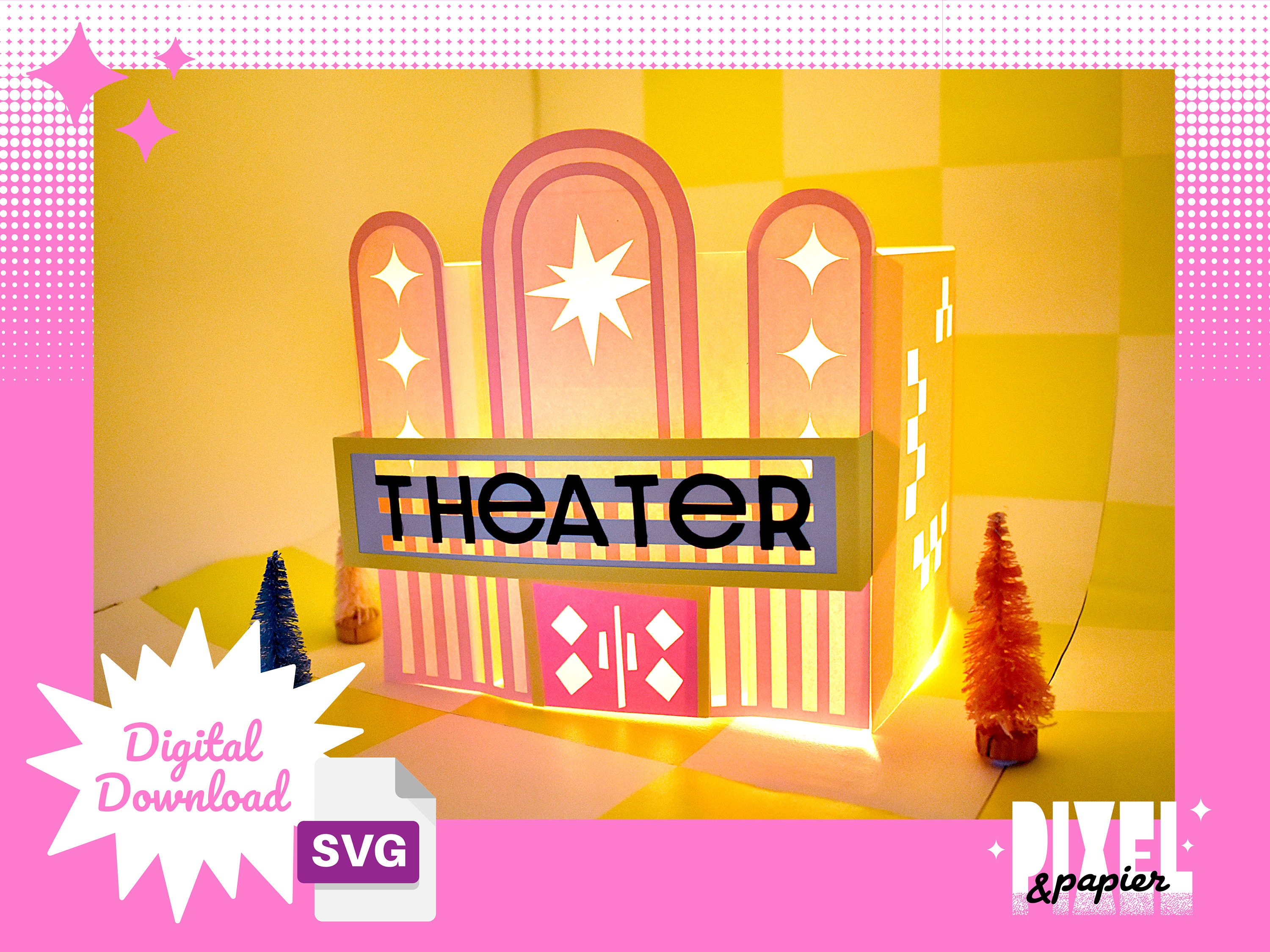 DIY Retro Whimsical Theater Paper House With Digital Instant - Etsy