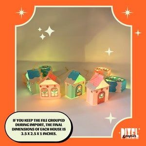 DIY Paper Christmas Village Garland SVG | Retro Kitsch Decor (digital ...