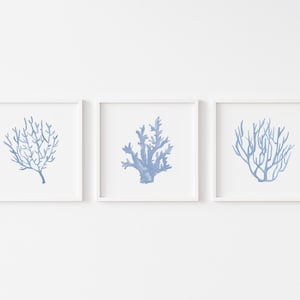 Watercolor Blue Coral Prints - Printable Wall Art - Digital Download ...