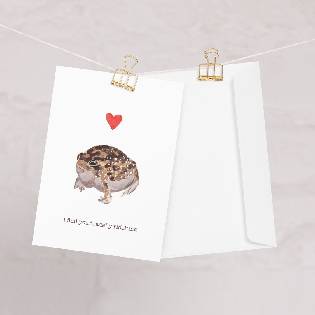 Rain Frog Valentine's Day/anniversary Card - Toad Love Greeting Card ...