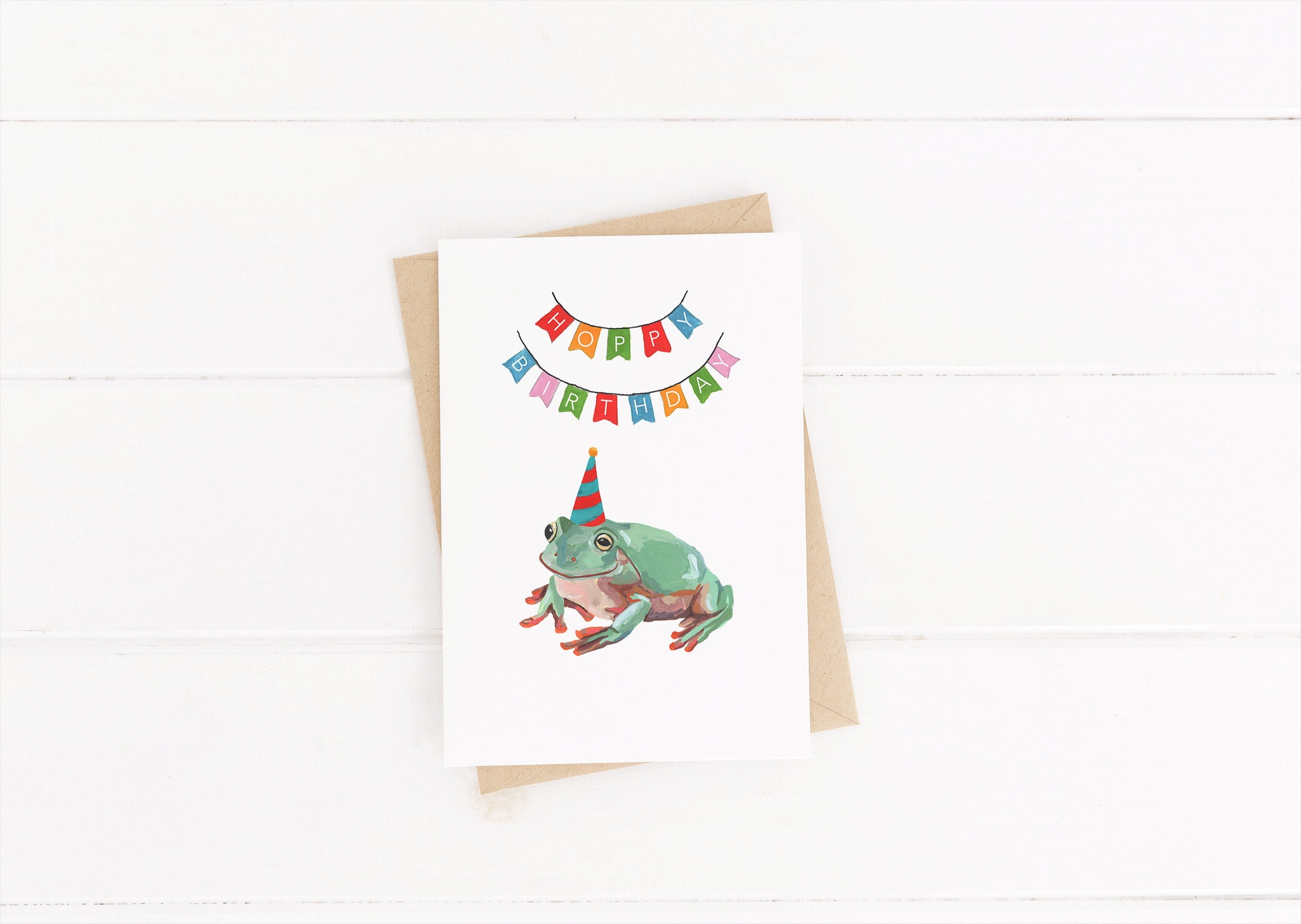 Hoppy Birthday Frog Card - Digital Download - 5x7" Printable Card With ...