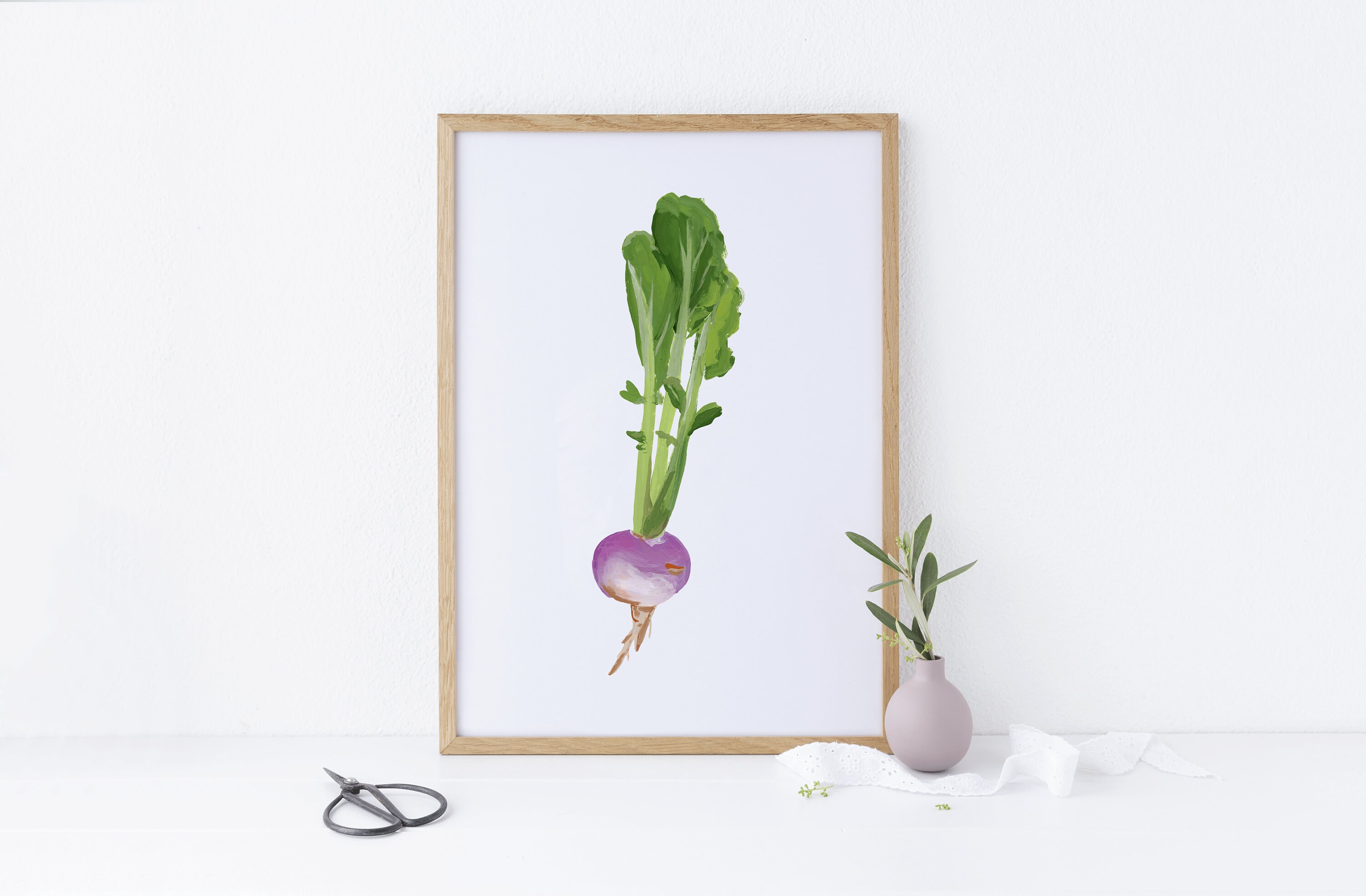 Watercolor Turnip Prints - Printable Gouache Wall Art - Digital ...