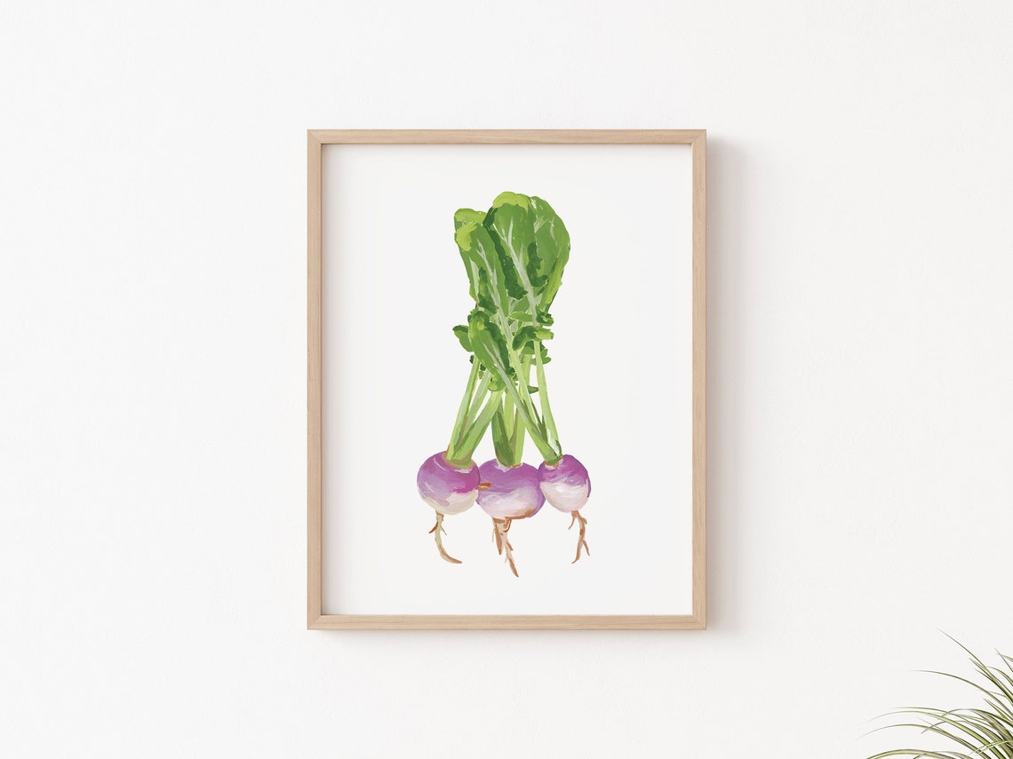 Watercolor Turnip Prints - Printable Gouache Wall Art - Digital ...