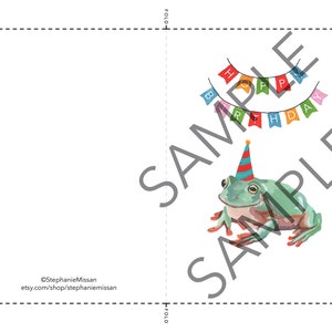 Hoppy Birthday Frog Card - Digital Download - 5x7" Printable Card With ...