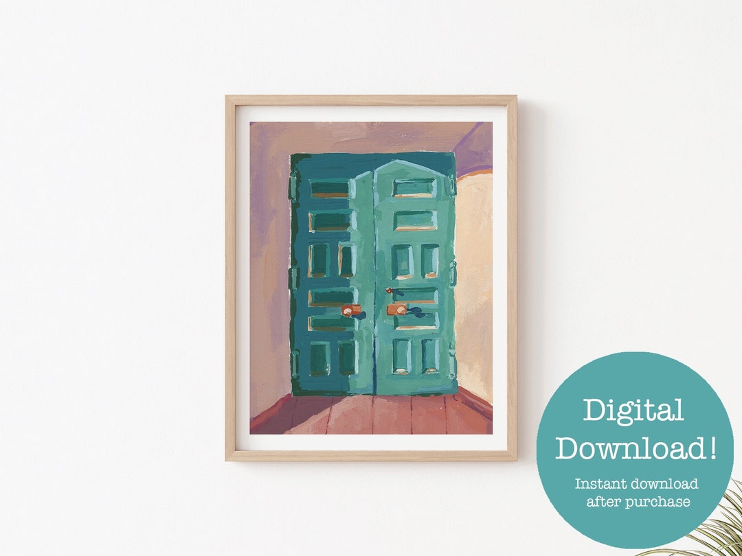 Teal Door Digital Art Print - Digital Download Wall Art - Fine Art ...