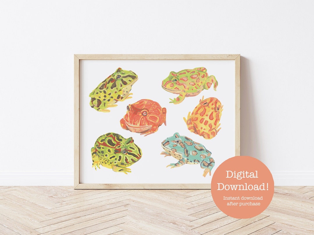 Pacman Frog Multi Colored Printable Wall Art - Pacman Frog Morph Print ...