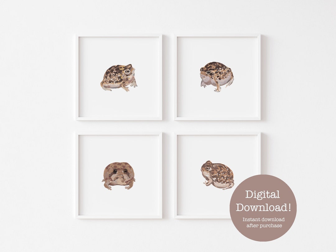 Rain Frog Printable Wall Art - Rain Frog Morph Print - Set of Four - 4 ...