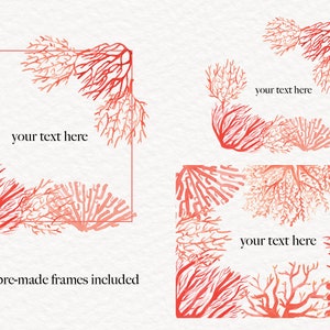 Coral Watercolor Wreath PNG Clip Art - Digital Download - 3 Wreaths ...