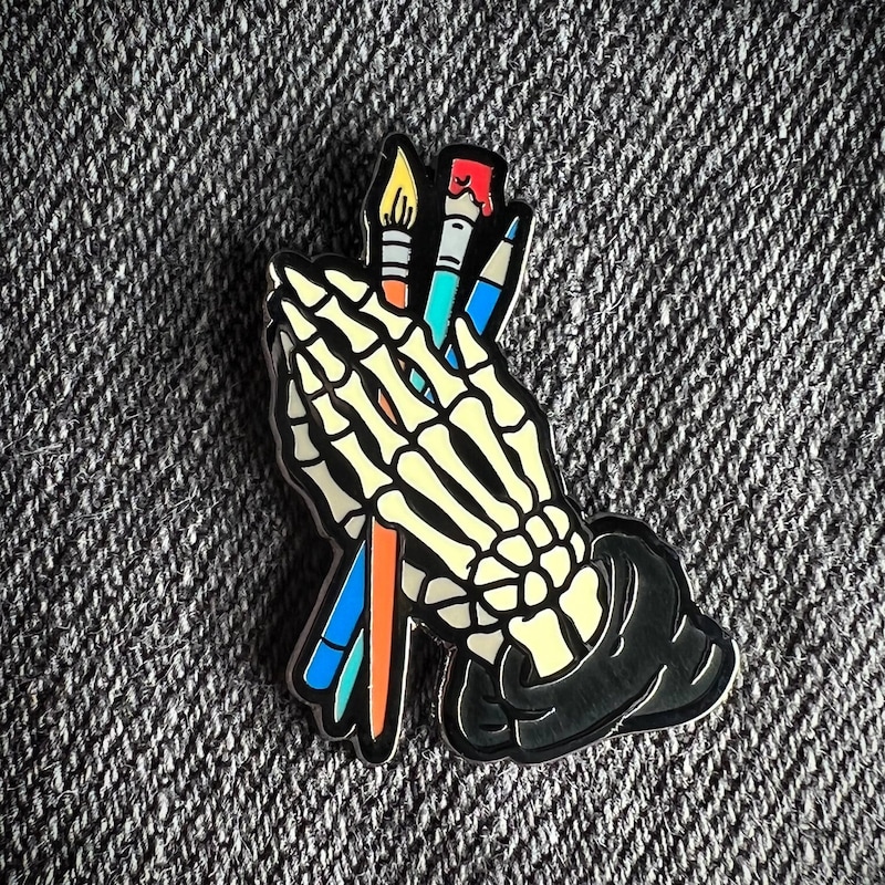 Paint Brush Pin Badge - Etsy