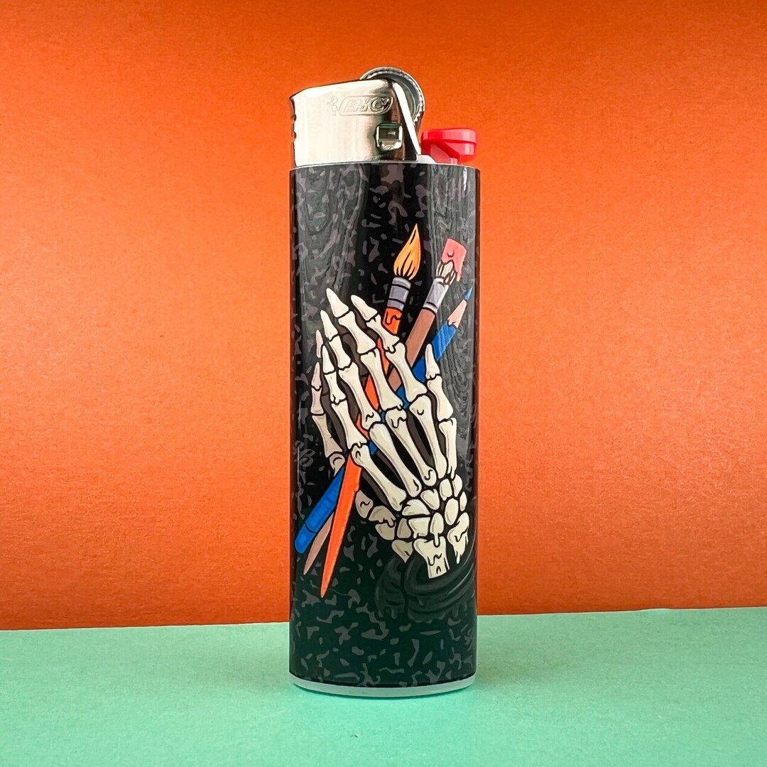 Artist Skeleton Praying Hands Bic Classic Lighter - [ Higher Blend ...