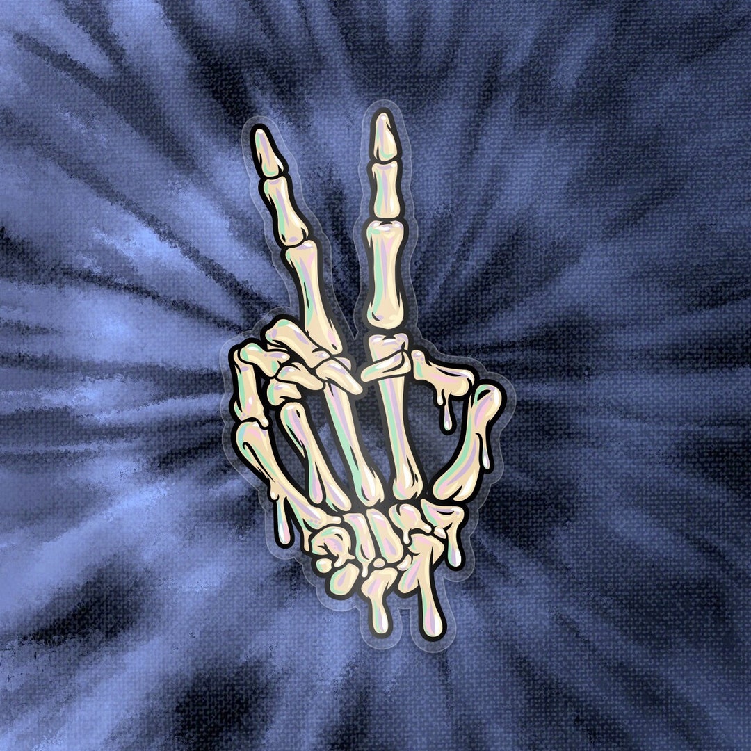 PEACE SIGN STICKER Peace Fingers Bone Fingers Decals - Etsy